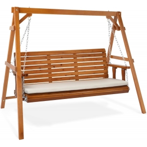 UBesGoo 5ft Porch Swing with Cup Holder and Chains,Hanging Chair ...