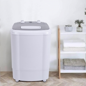 ZOKOP Semi-Automatic Portable Mini Laundry Washing Machine, Gray - ubesgoo