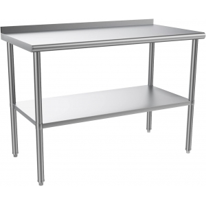 UBesGoo Stainless Steel Table for Prep & Work with Backsplash 48x24 ...