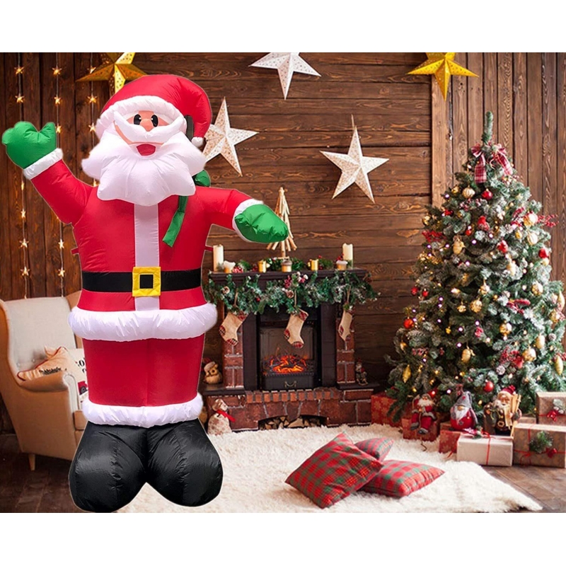 UBesGoo 6FT Santa Inflatable Lighted Decorations Outdoor Christmas ...