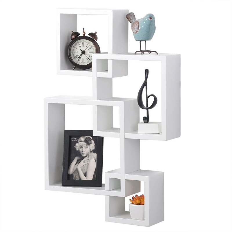UBesGoo Decorative 4 Cube Intersecting Wall Mounted Floating Shelves ... UBesGoo Decorative 4 Cube Intersecting Wall Mounted Floating Shelves ...