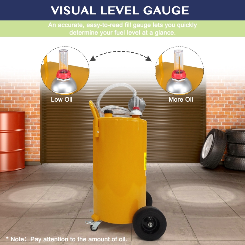 UBesGoo 35 Gallon Gas Caddy, Portable Fuel Tank with Wheels, Diesel ...