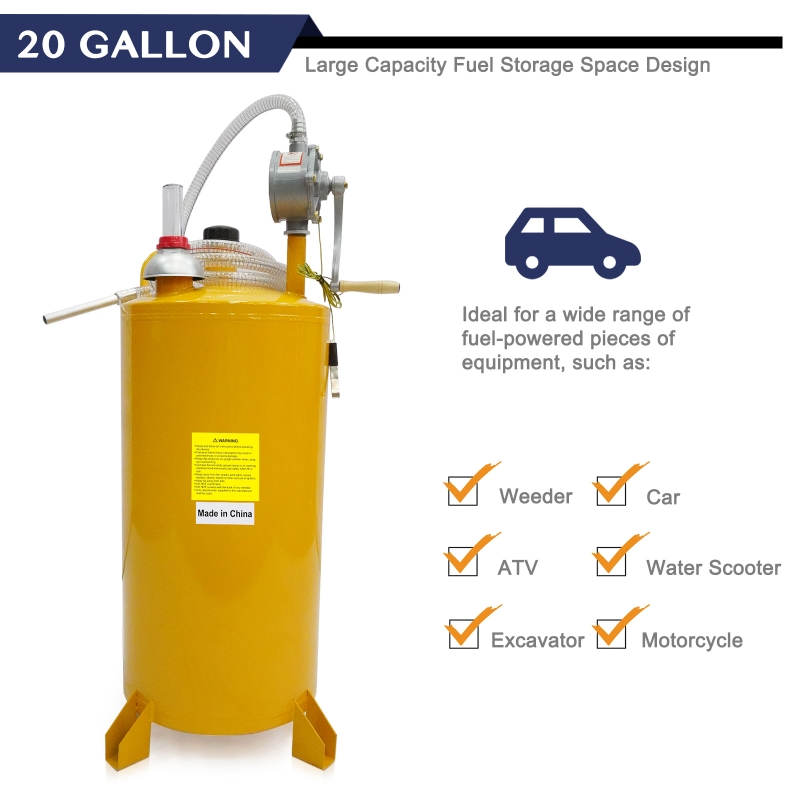 UBesGoo 20 Gallon Gas Caddy, Portable Fuel Tank, Diesel Kerosene ...