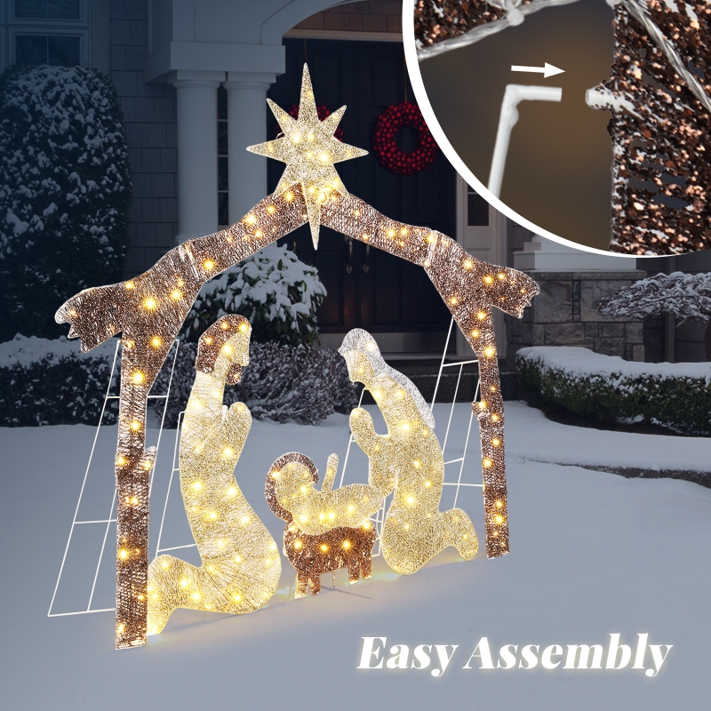 Nativity Scene Outdoor Christmas Decoration Fabric Nativity Scene ...